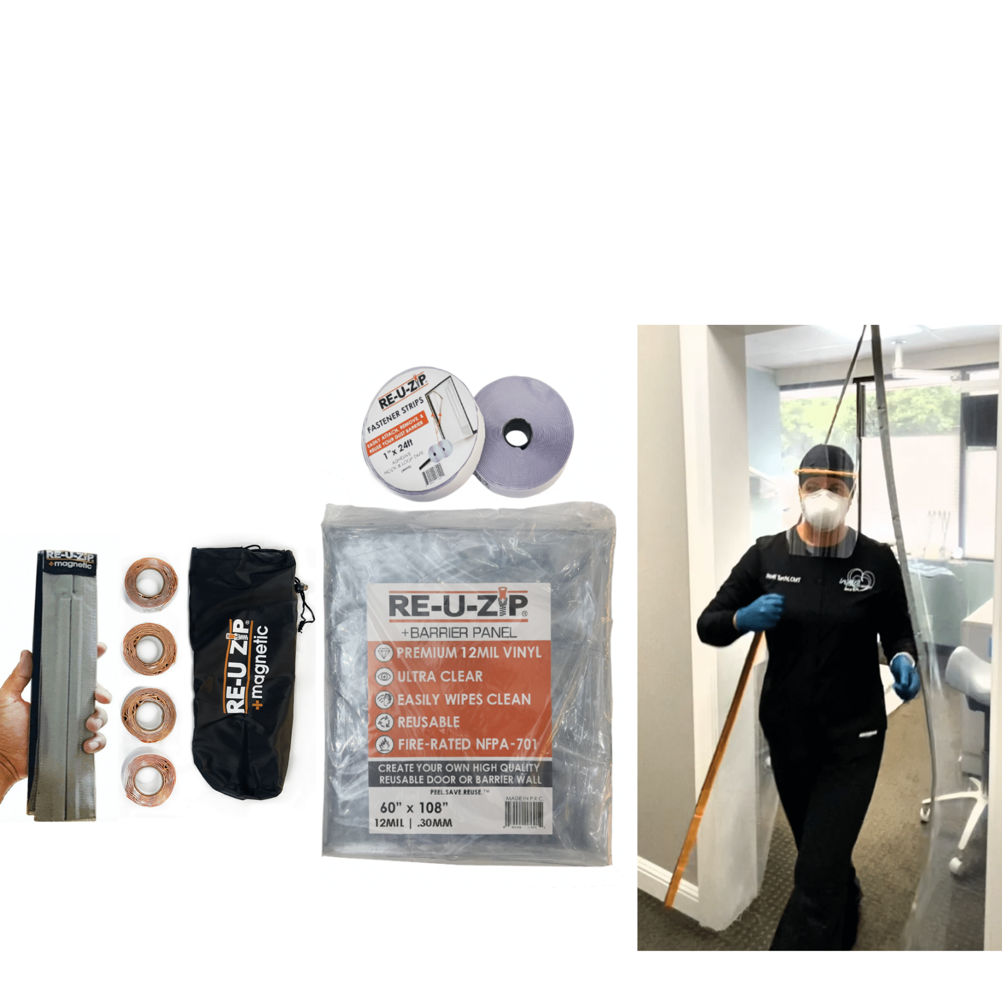 RE-U-ZIP™ Ultra-Clear Magnetic Dust Barrier Door Kit | Fire-Rated – RE ...